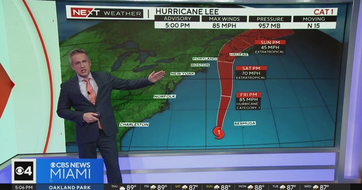 Tracking Hurricane Lee: 5 p.m. Thursday update (9/14/23) - CBS Miami