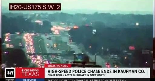 High-speed chase ends in Kaufman County - CBS Texas