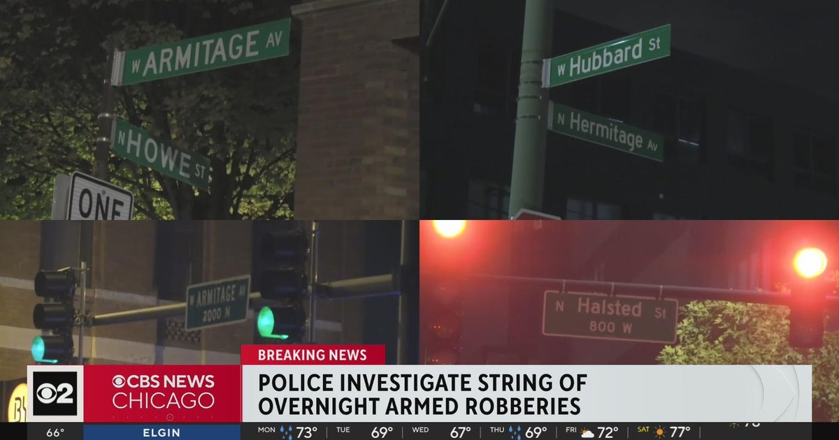Police investigate string of overnight armed robberies - CBS Chicago