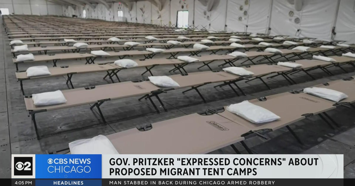 Gov. Pritzker "expressed concerns" about proposed migrant tent camps ...