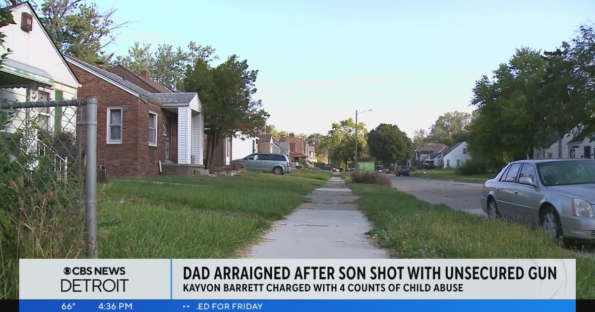 Detroit man arraigned in non-fatal shooting of 8-year-old son - CBS Detroit