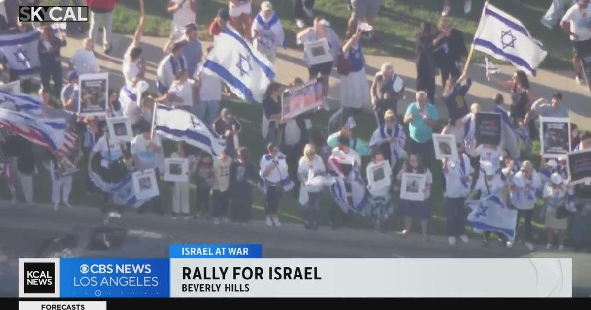 Massive pro-Israel rally hits the streets of Beverly Hills - CBS Los ...
