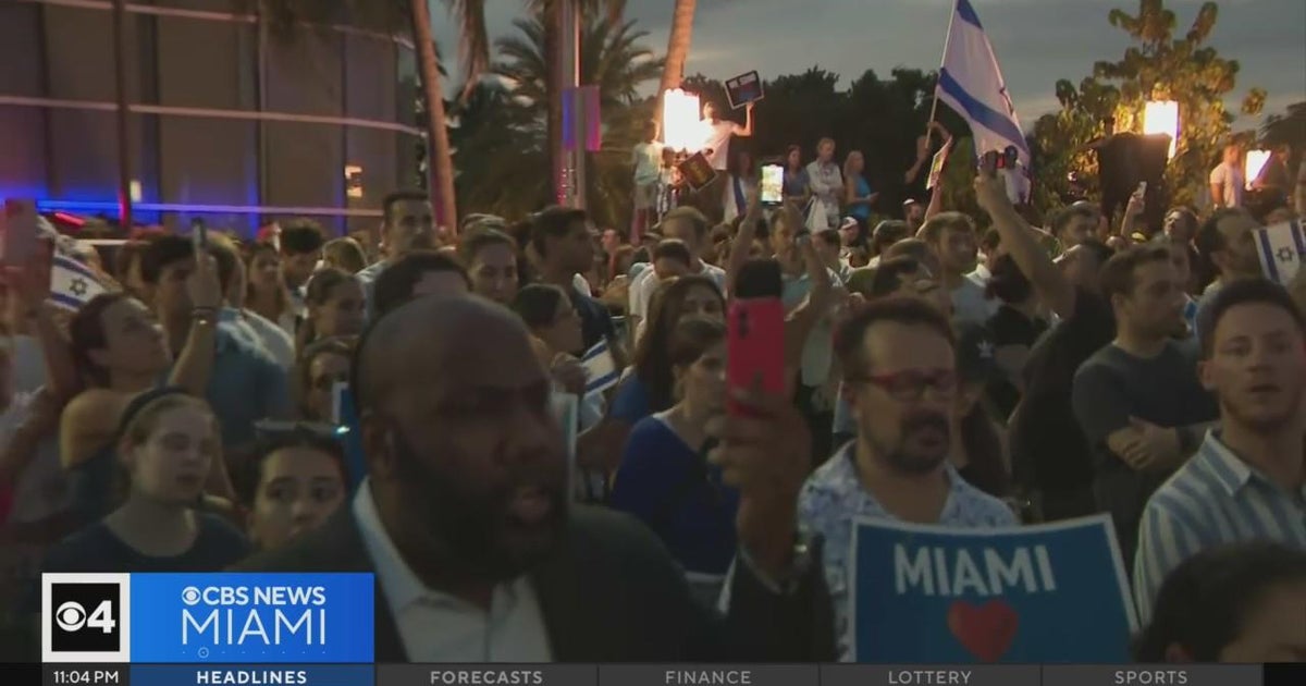 Thousands gather in Miami Beach for rally in support of Israel - CBS Miami