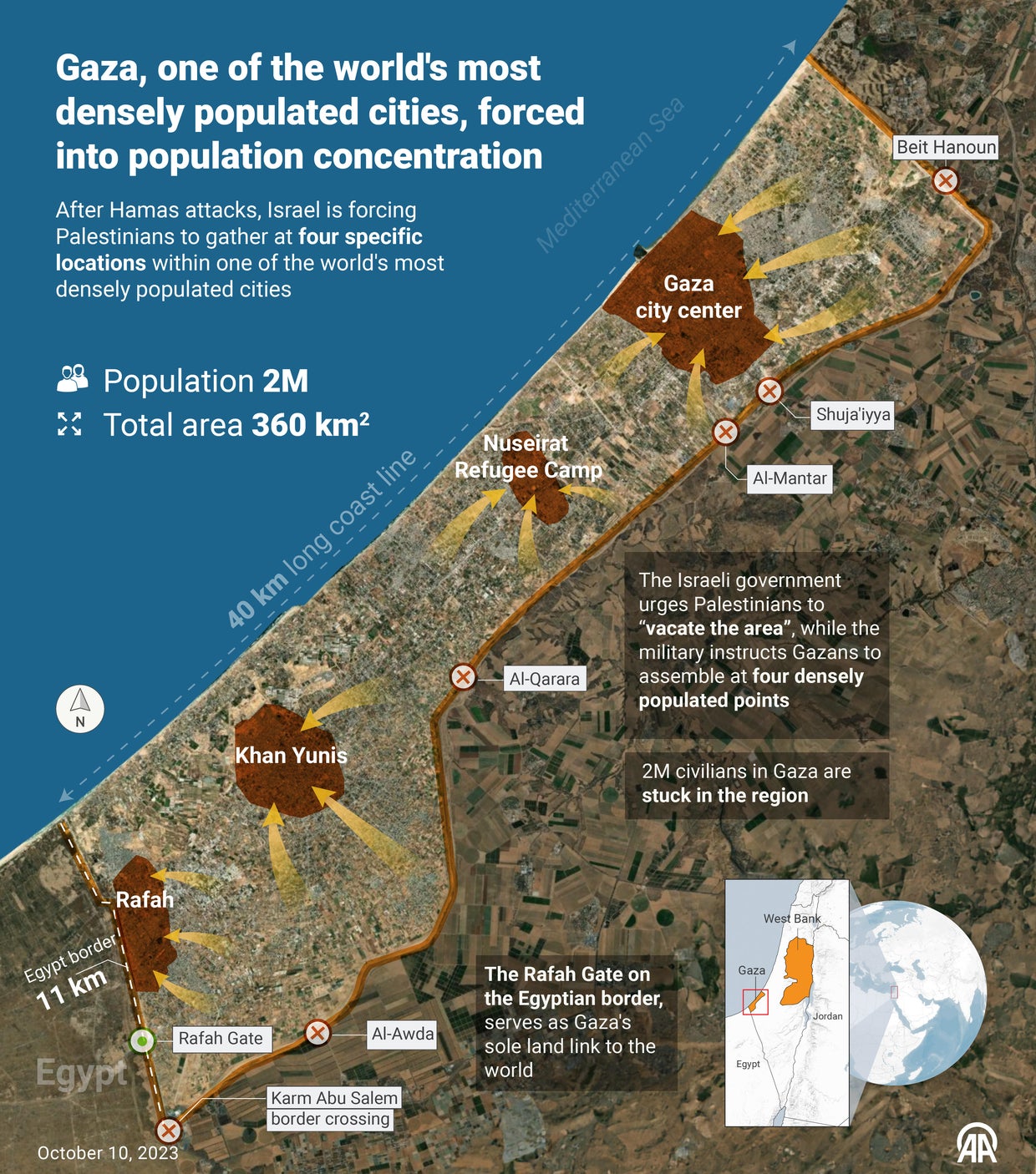 Maps and satellite images reveal Gaza devastation as Israel retaliates ...