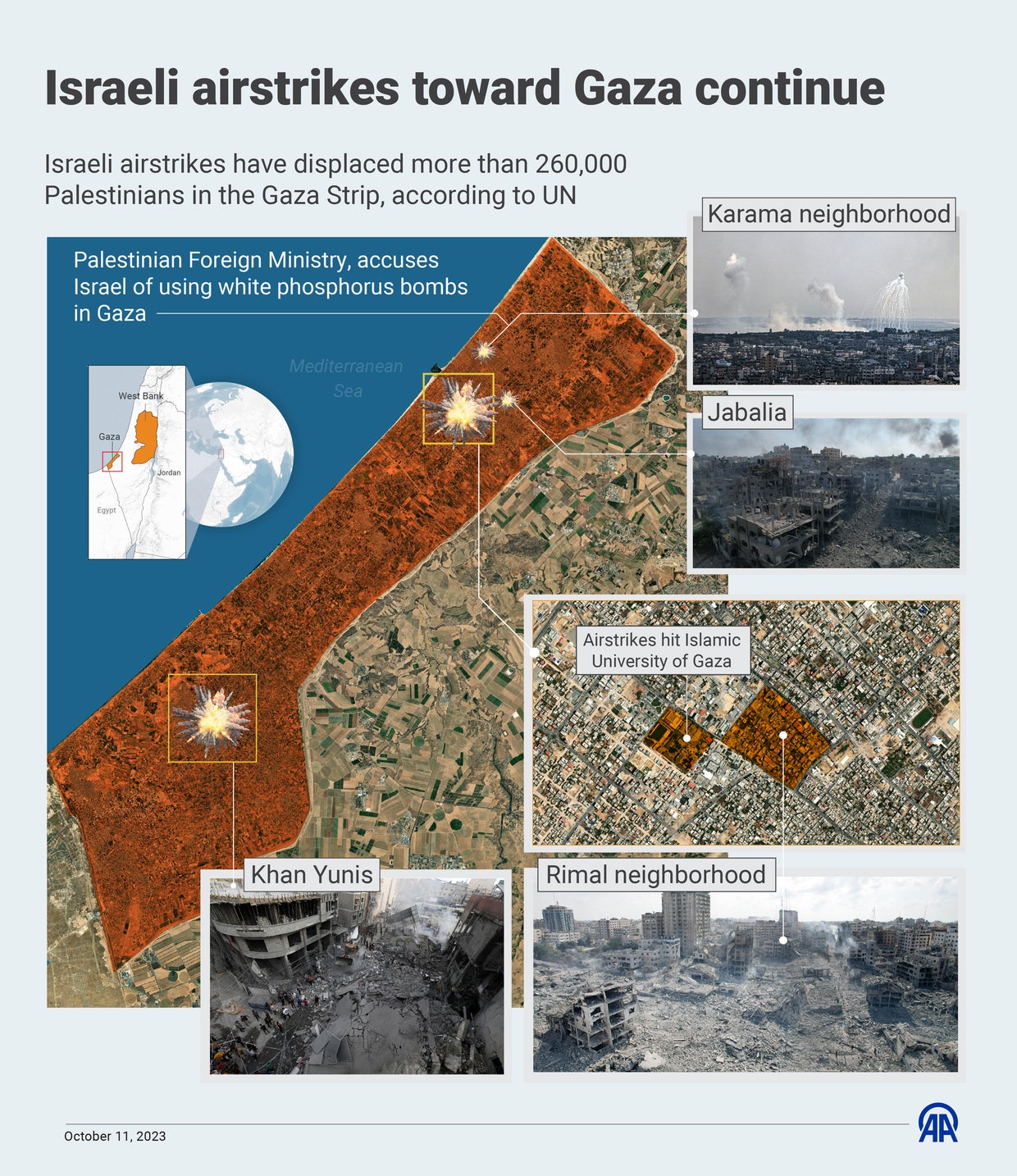 Maps and satellite images reveal Gaza devastation as Israel retaliates ...