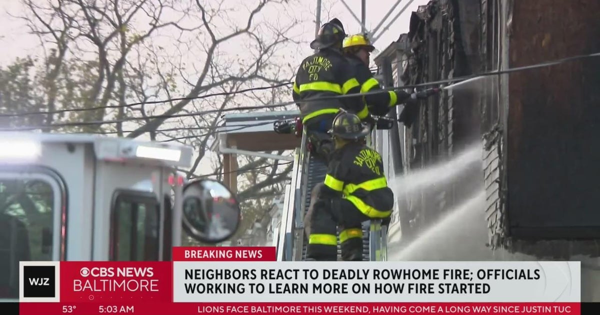 Team Coverage: Baltimore City firefighter dies after battling two-alarm rowhome fire - CBS Baltimore