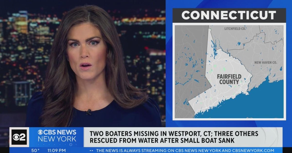 2 boaters missing in waters off Westport, Connecticut - CBS New York