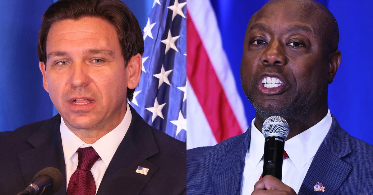 DeSantis, Scott hit campaign trail in early voting states - CBS News
