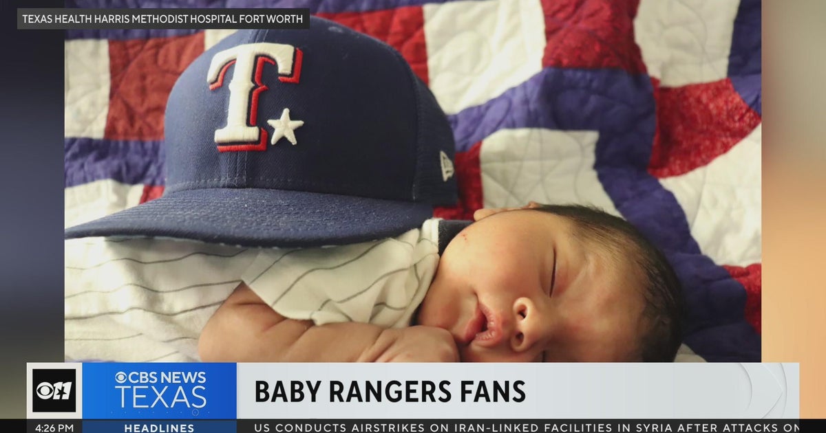 Newborn babies ready to cheer on the Rangers! - CBS Texas