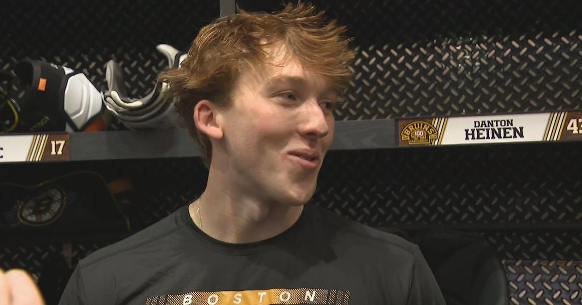 Mason Lohrei all smiles after his NHL debut with Boston Bruins - CBS Boston