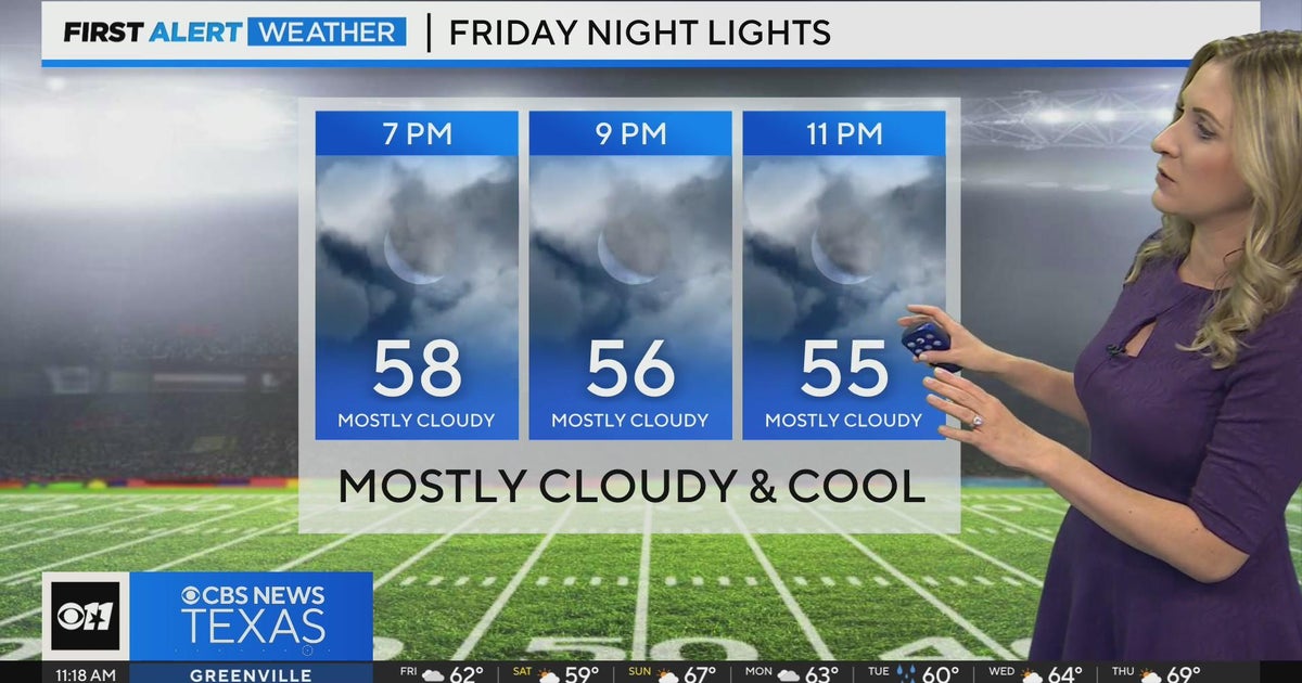 Cloudy, cool night ahead for Friday night lights - CBS Texas