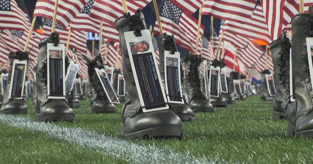 Boots on the Ground memorial at Gillette Stadium honors 7,026 fallen ...