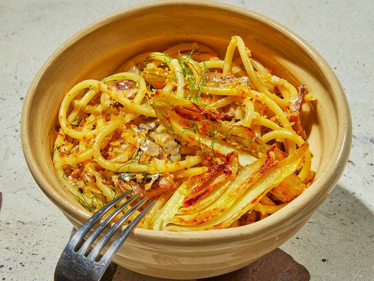 Bucatini with Sardines & Caramelized Fennel recipe from author Anna ...