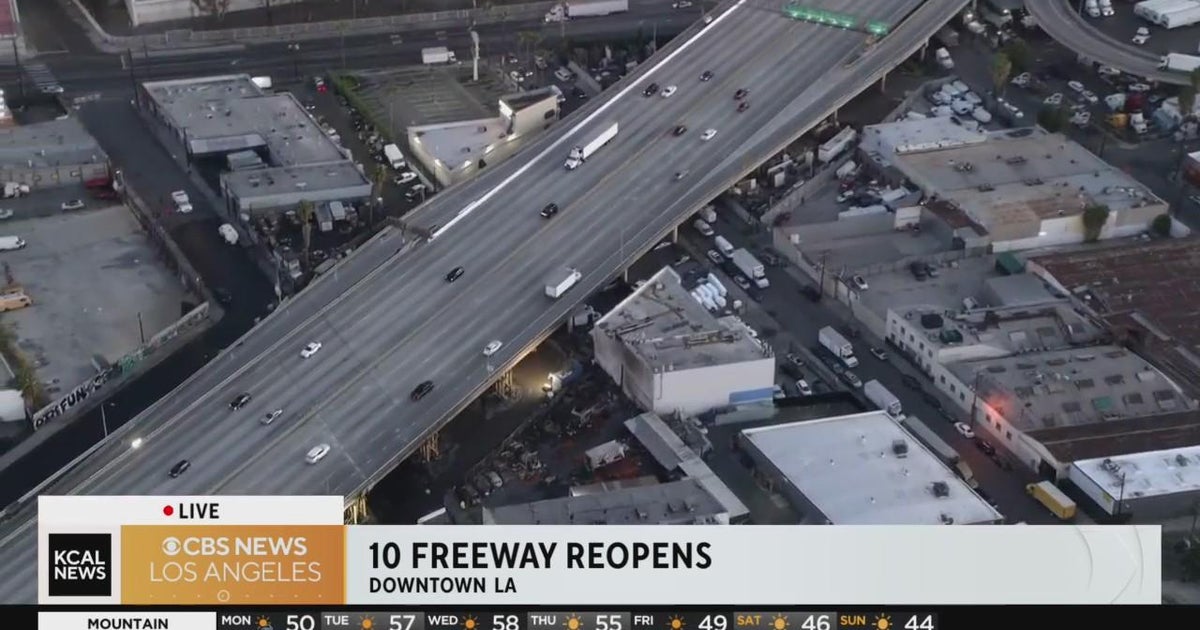 All lanes on the 10 Freeway reopen for Monday morning commute - CBS Los ...