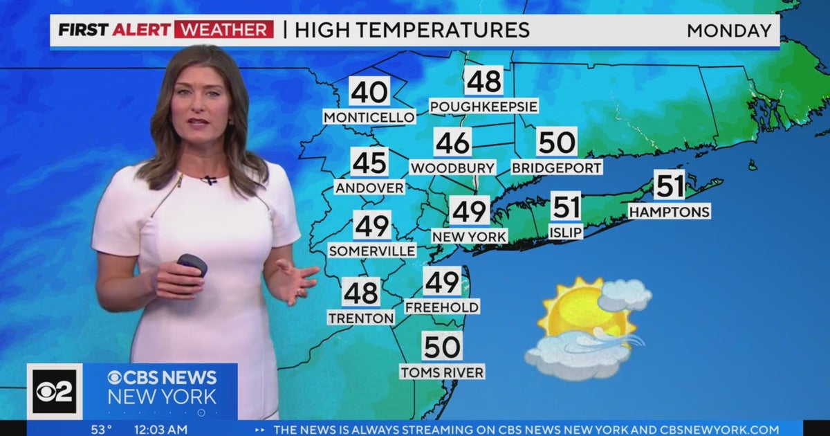 First Alert Weather: Partly sunny and a high of 50 on Monday - CBS New York