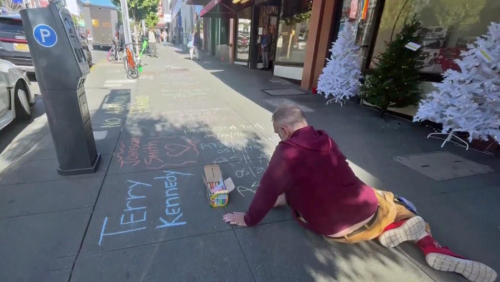 AIDS victims remembered with sidewalk inscriptions in San Francisco ...