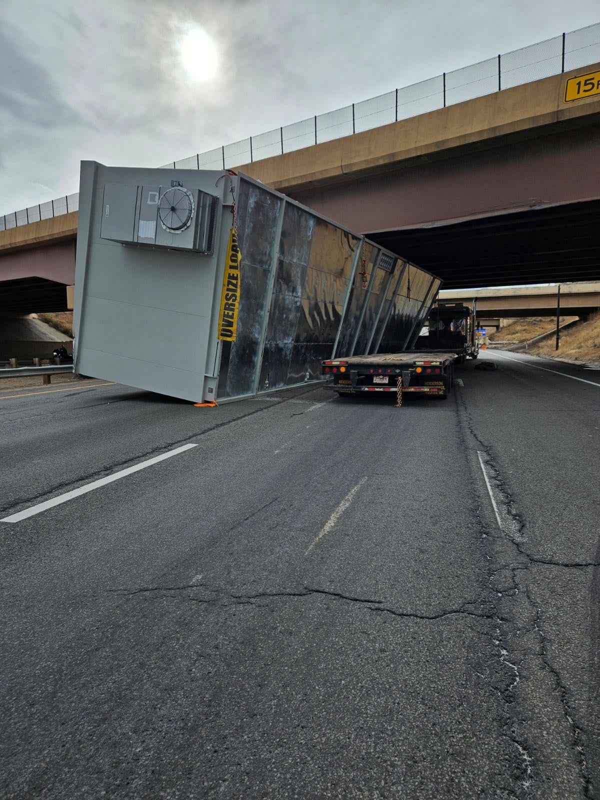 Westbound I-70 reopens at C470 after oversized load gets stuck under ...