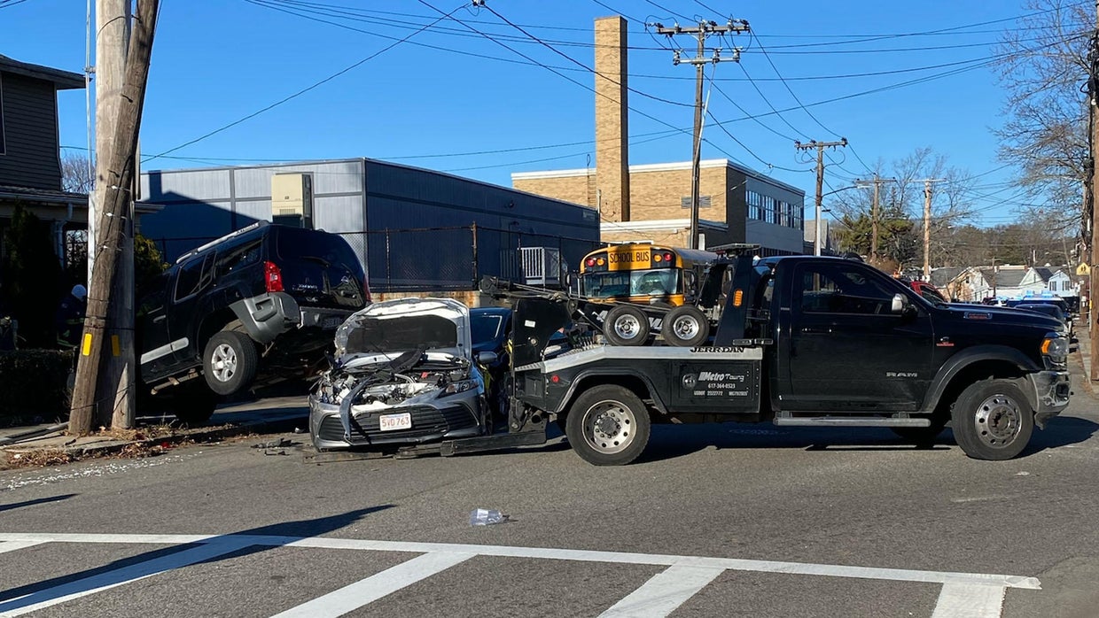 Video shows Boston school bus crash into line of parked cars in Hyde ...