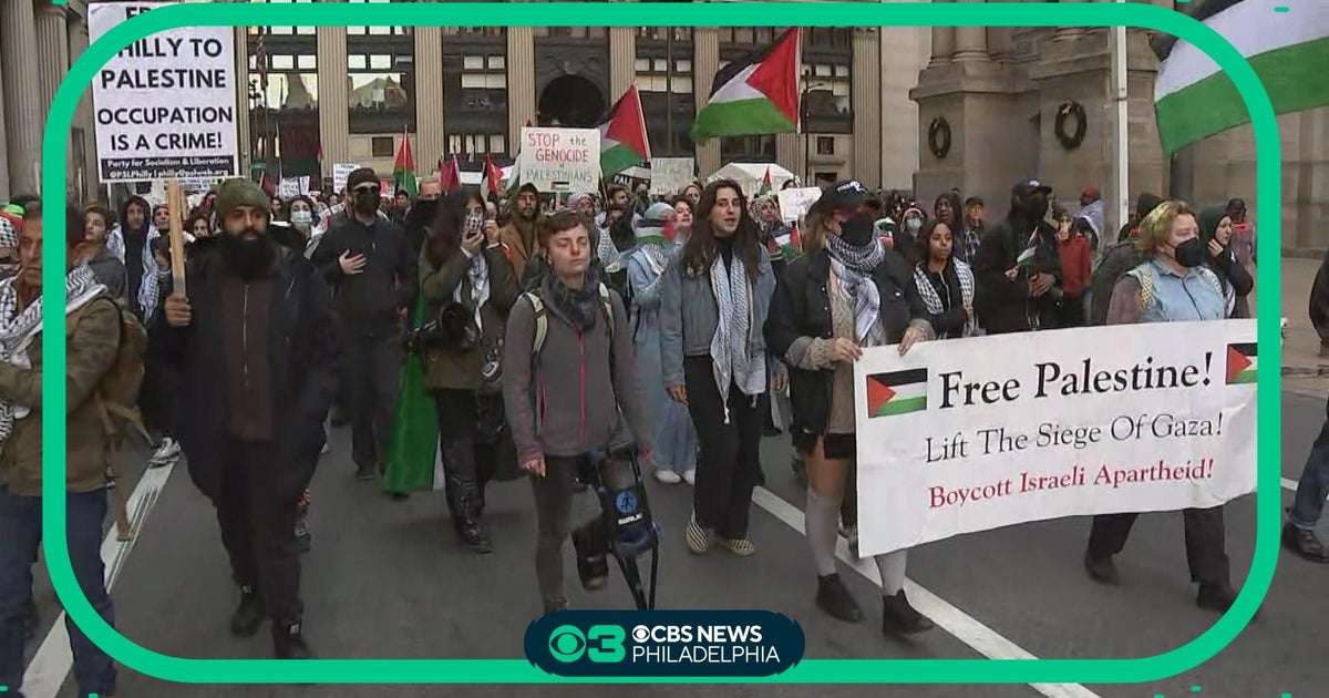 Flood Philly for Gaza protest at City Hall - CBS Philadelphia