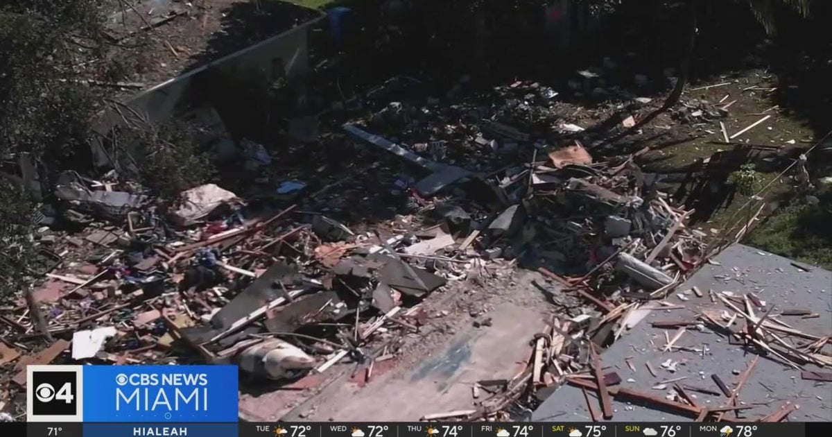 Explosion reduces West Park house to rubble - CBS Miami