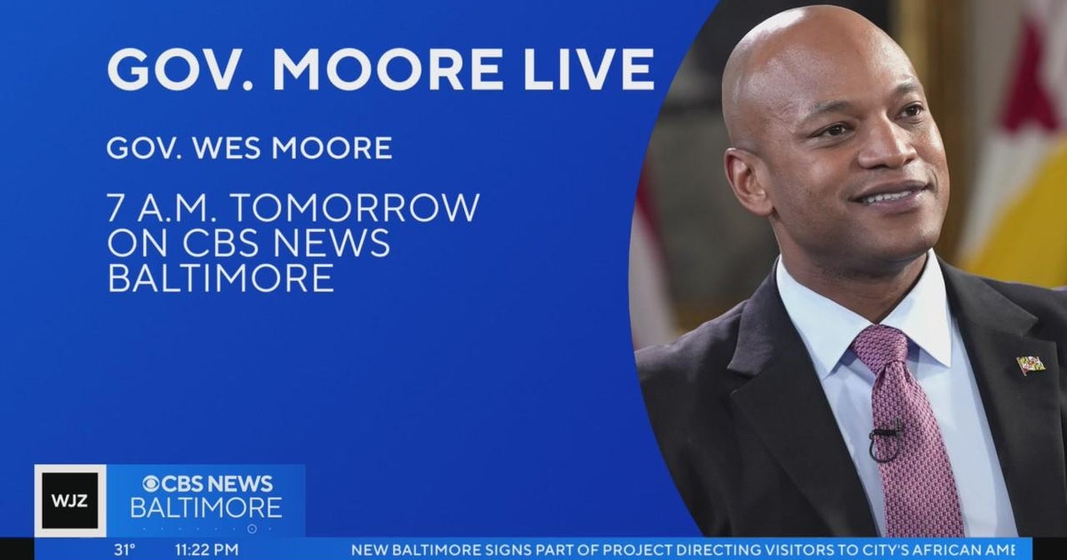 Gov. Wes Moore to visit WJZ for interview on CBS News Baltimore - CBS ...