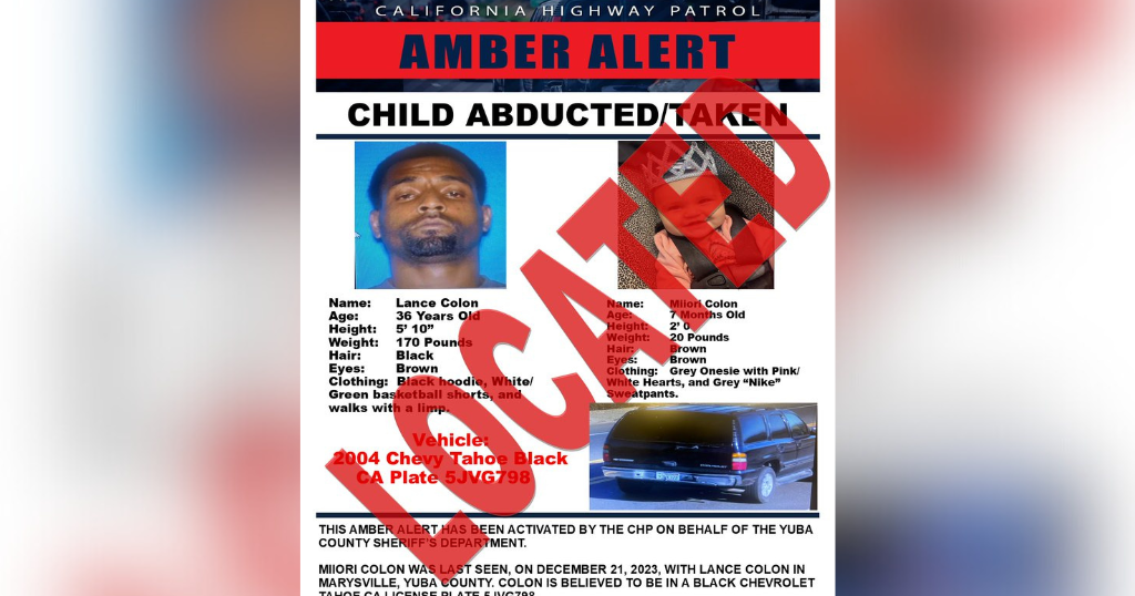 CHP: 7-month-old child reported abducted from Marysville has been ...