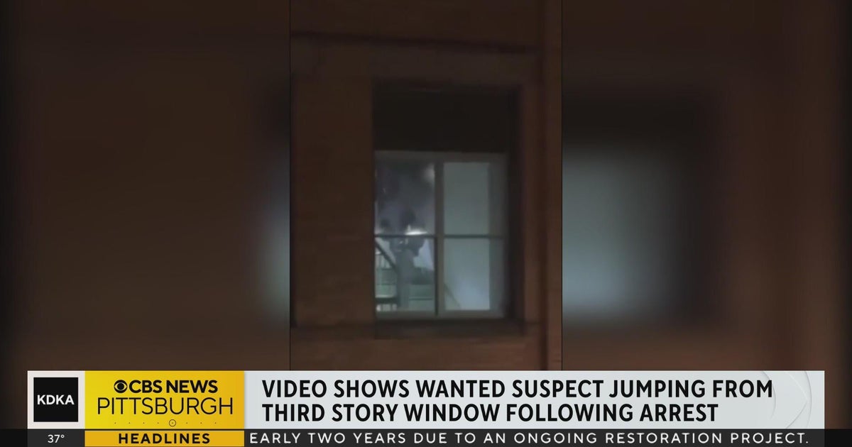 Alleged suspect jumps through window to evade police - CBS Pittsburgh