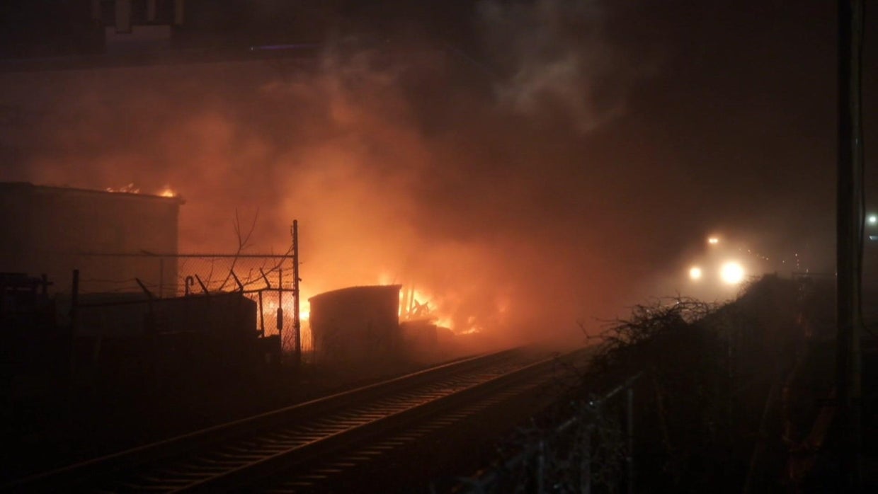 Gas truck overturns, explodes in Hasbrouck Heights, N.J., snarling Route 17 - CBS New York