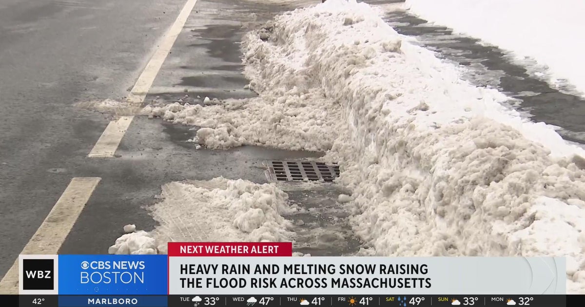 Heavy rain, melting snow raising flood risk in Massachusetts - CBS Boston