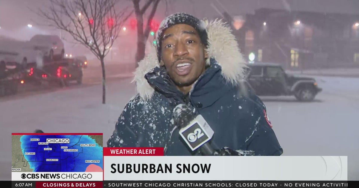 Heavy snow falling in Chicago suburbs - CBS Chicago