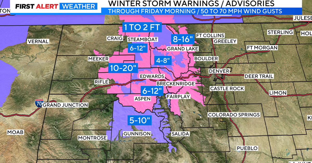 Colorado mountains: Over 4 feet for some and more to come - CBS Colorado