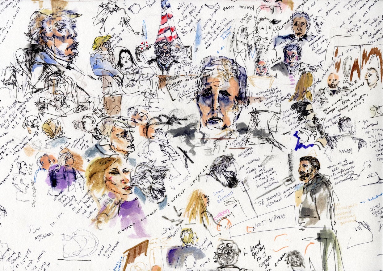 The art of Trump's trials: Courtroom artist turns legal battles into ...