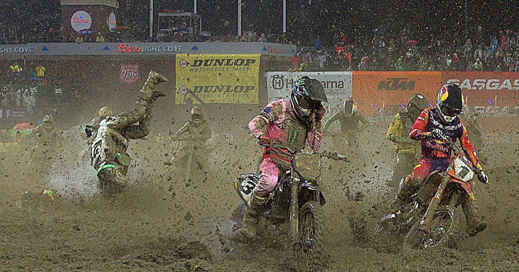 Photos: Supercross riders race through mud at Oracle Park