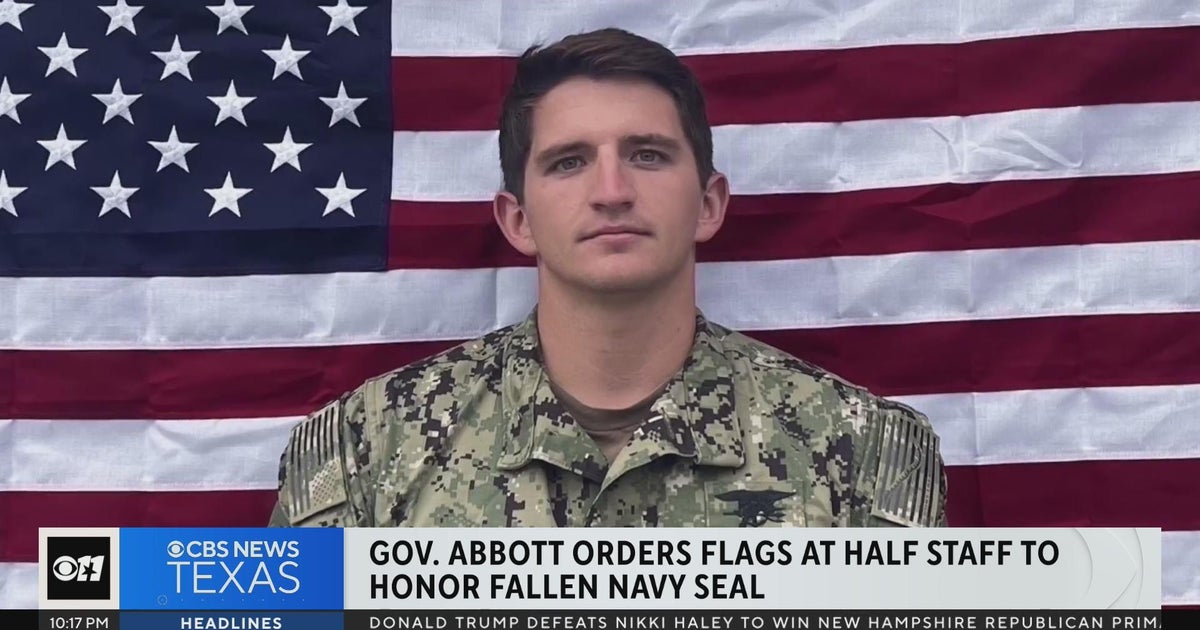 Gov. Abbott orders flags at half-staff to honor fallen Navy SEAL - CBS Texas