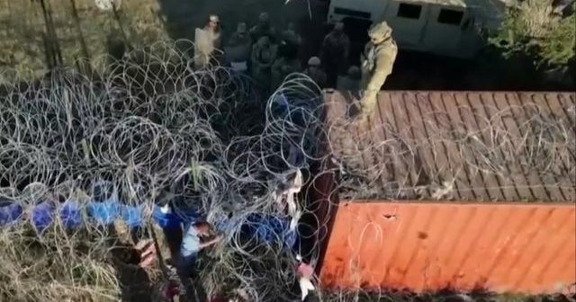 More razor wire installed along U.S.-Mexico border in Texas after court ruling - CBS News