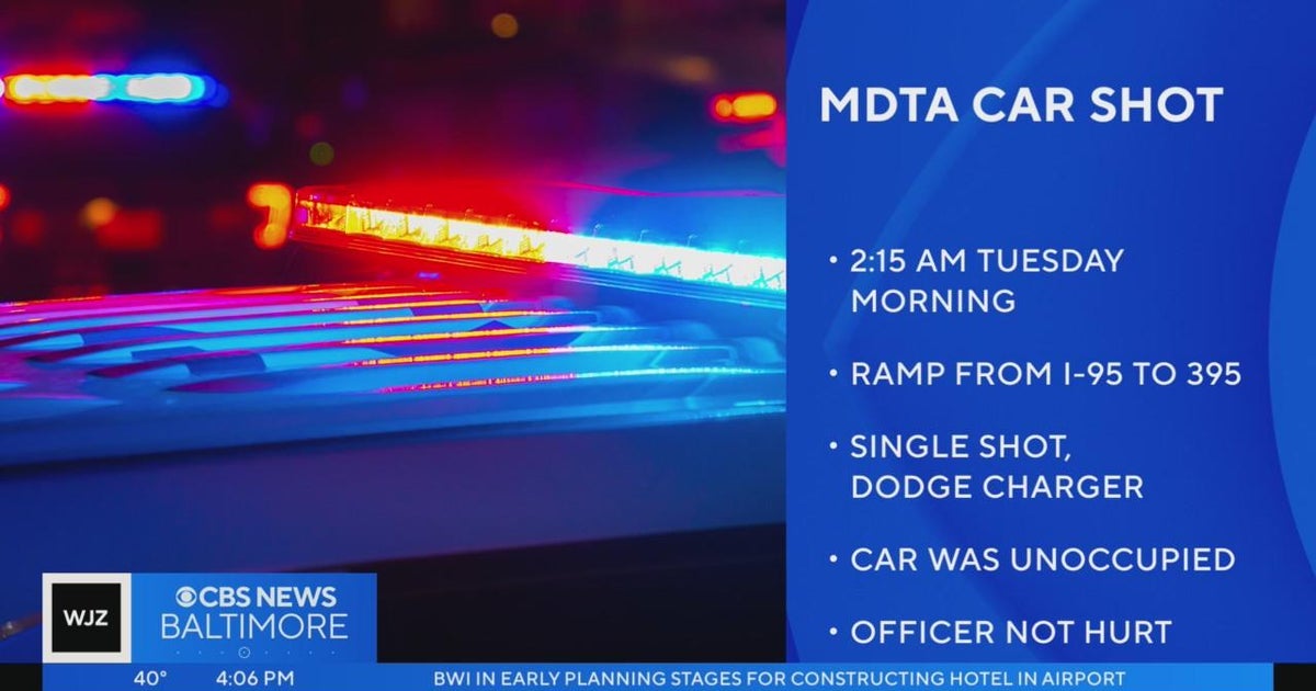 MDTA police vehicle shot in work zone at I-395 ramp off of I-95 in ...