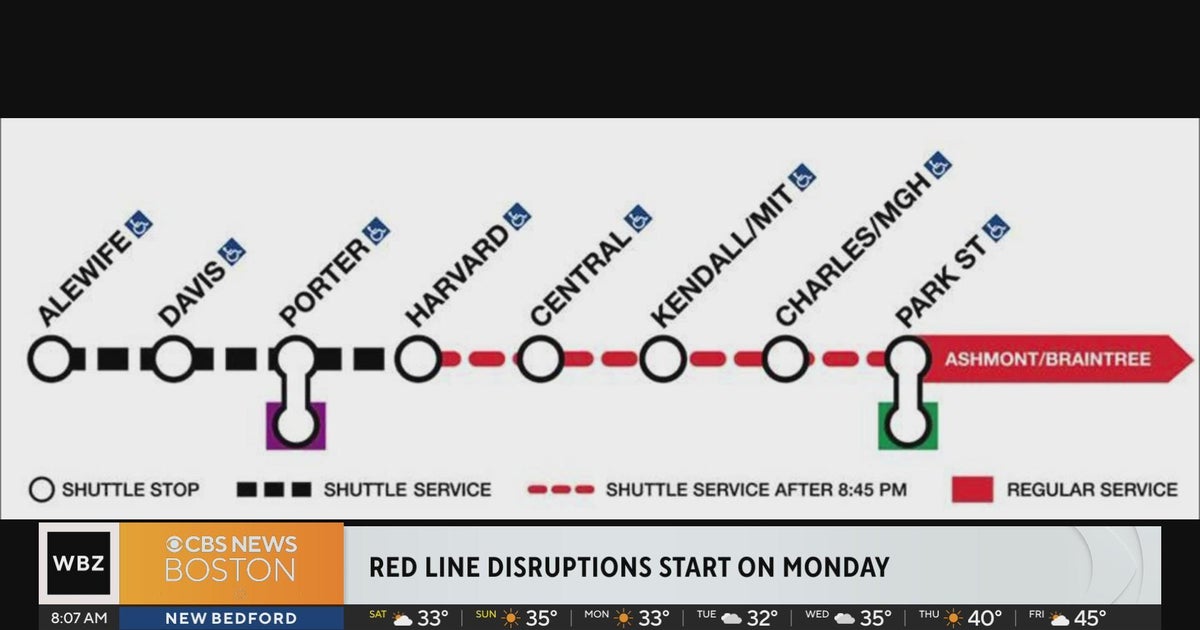 Red Line track disruptions start Monday February 5 due to MBTA track work - CBS Boston