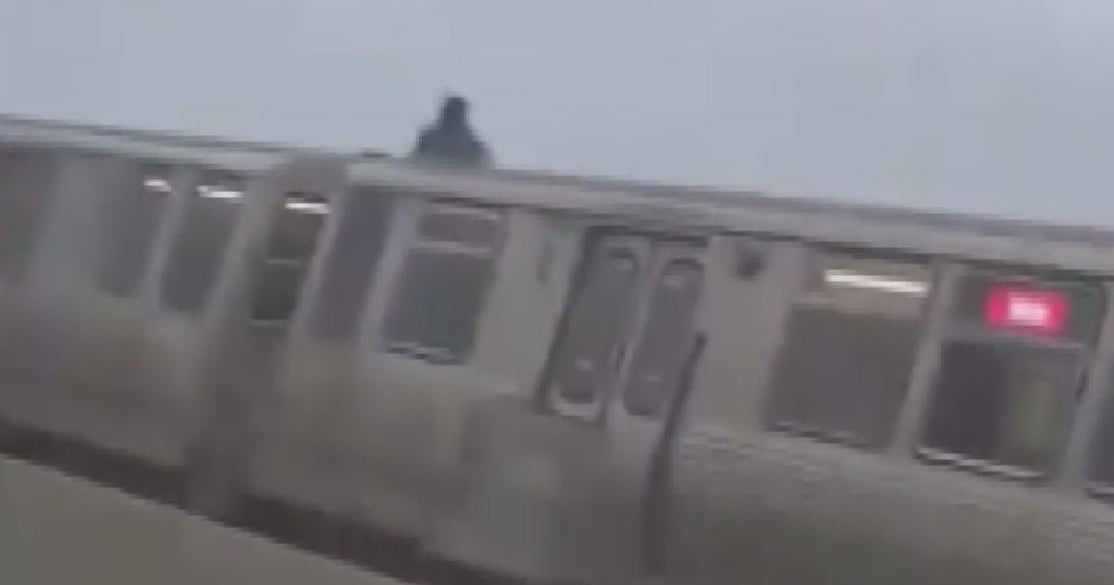 Train surfer caught on camera on CTA Red Line - CBS Chicago