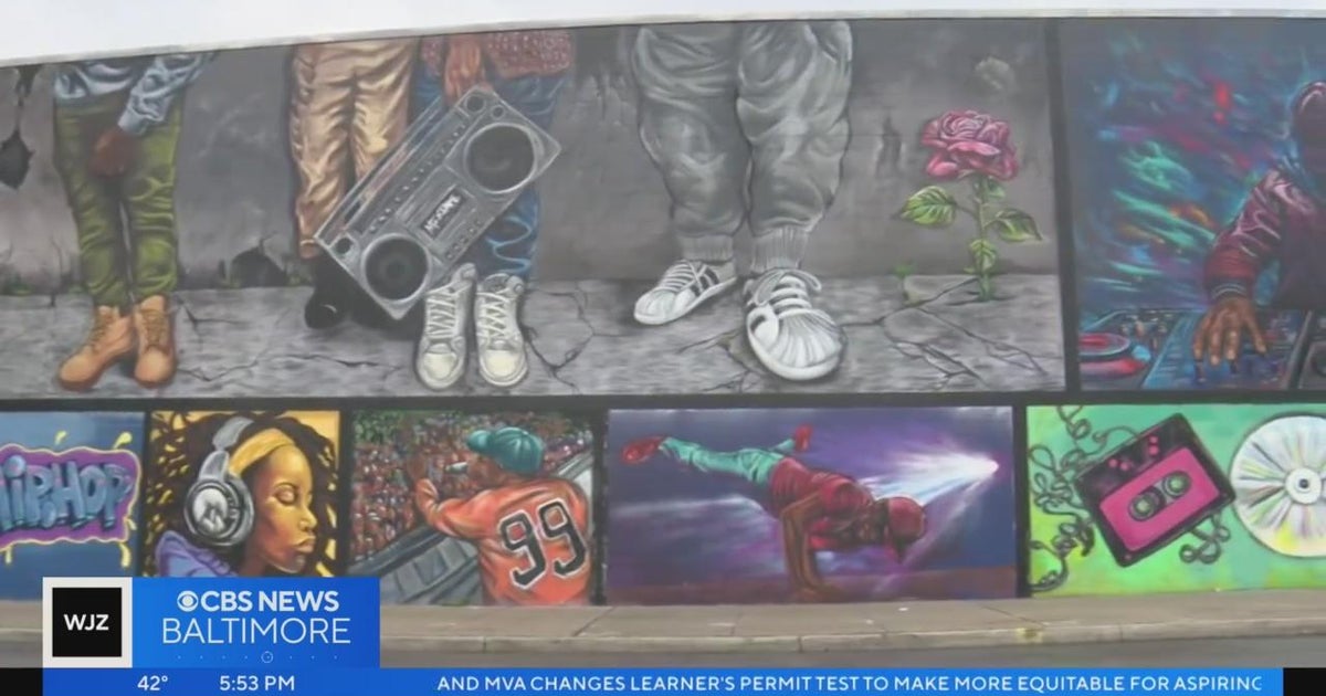 Baltimore artist pays tribute to hip-hop with 3,000 foot mural - CBS ...
