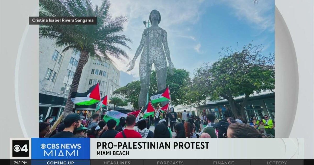 Pro-Palestine protest held in Miami Beach - CBS Miami