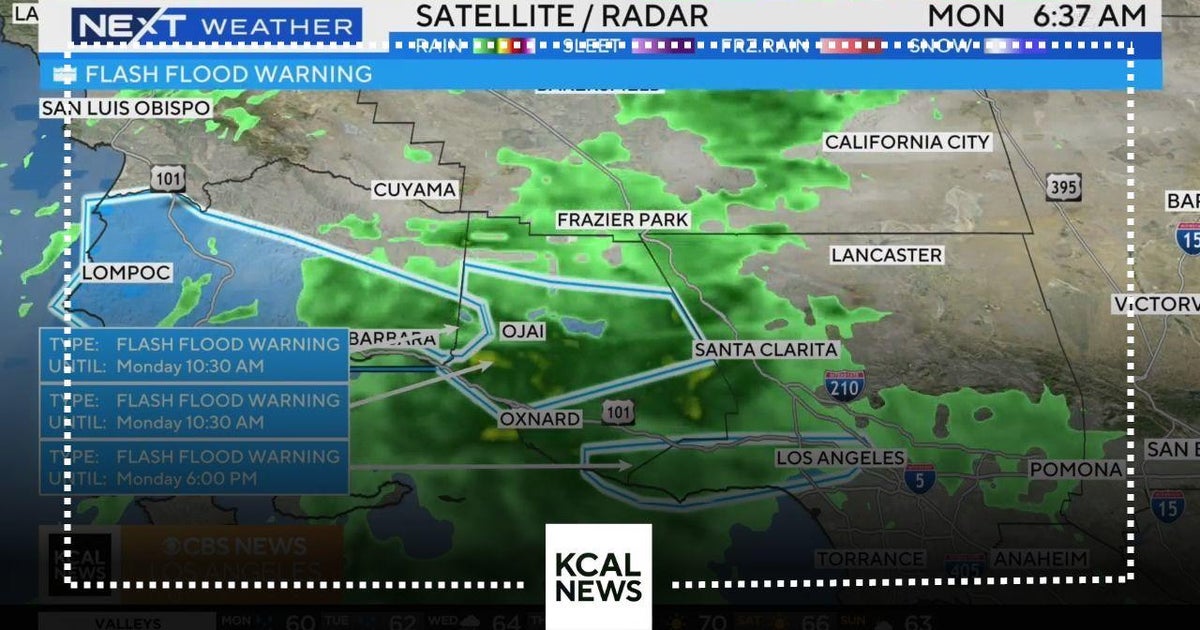 Flash flood warning issued for Los Angeles County - CBS Los Angeles