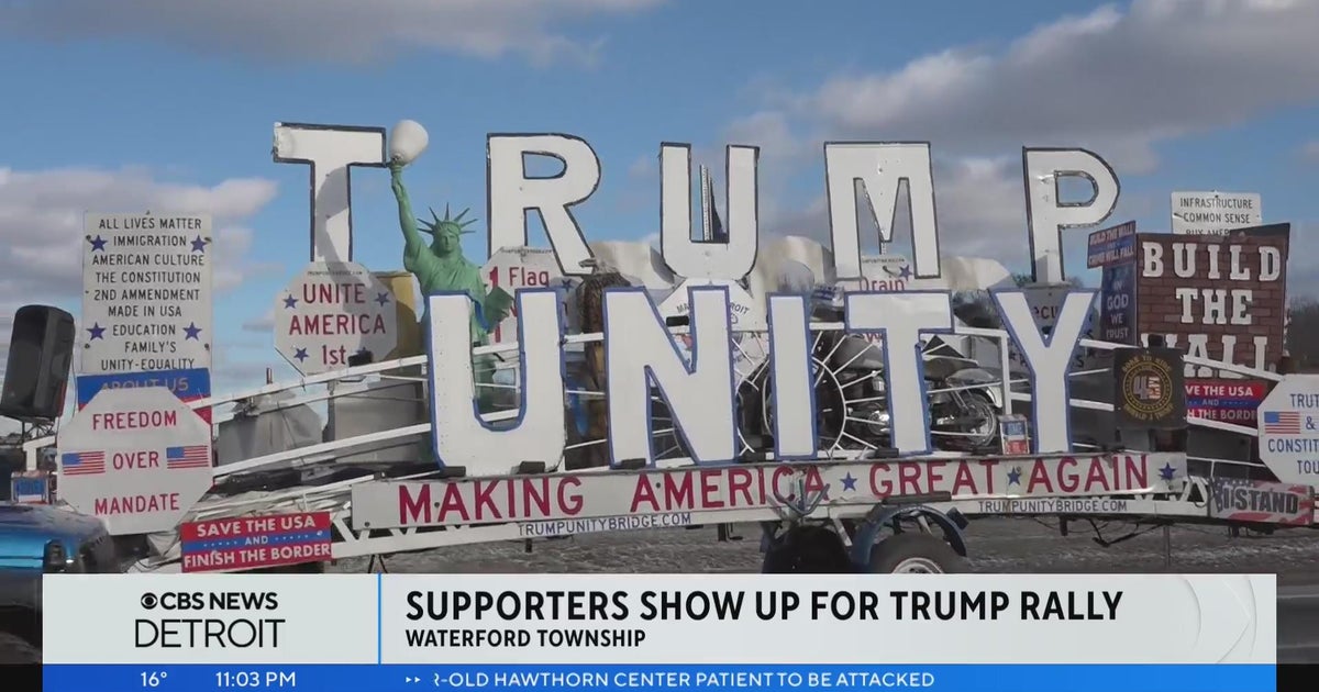 Supporters show up for Trump rally in Waterford Township - CBS Detroit