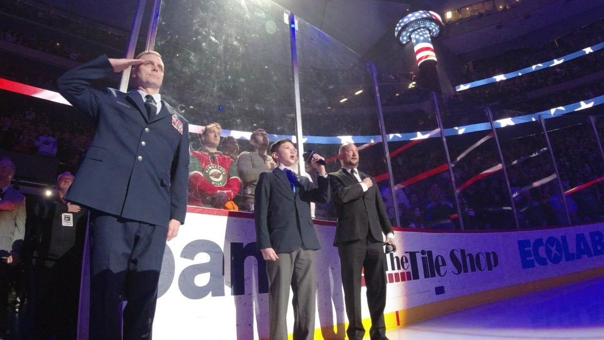 Wild Anthem singer's son takes the mic for "Next Gen" game - CBS Minnesota
