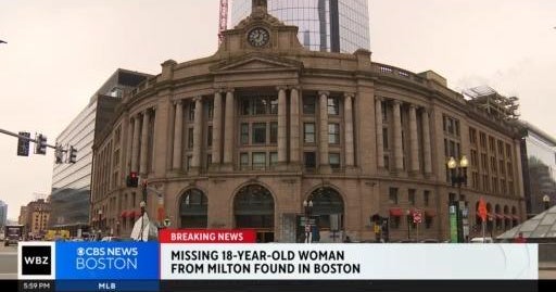 Missing 18-year-old from Milton found in Boston - CBS Boston