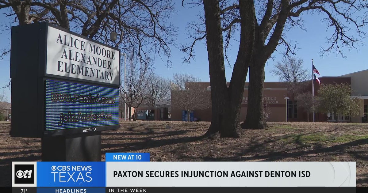 AG Paxton secures injunction against Denton ISD - CBS Texas
