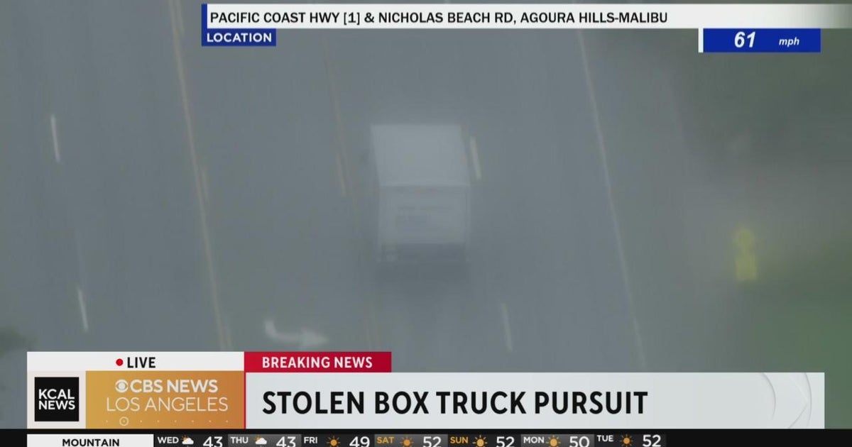 Stolen box truck continues on PCH in the rain into Ventura County - CBS ...