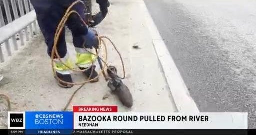 Magnet fisher pulls bazooka round from Charles River - CBS Boston