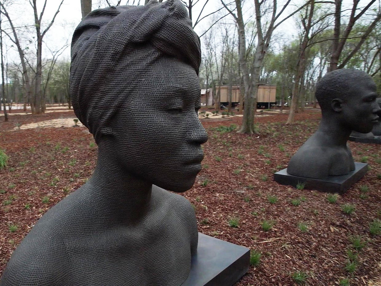 An Alabama sculpture park evokes the painful history of slavery - CBS News