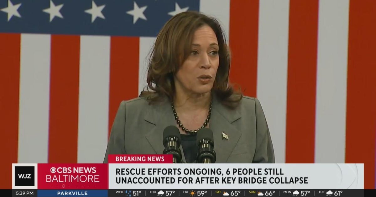 Vice President Kamala Harris comments on Key Bridge collapse - CBS ...