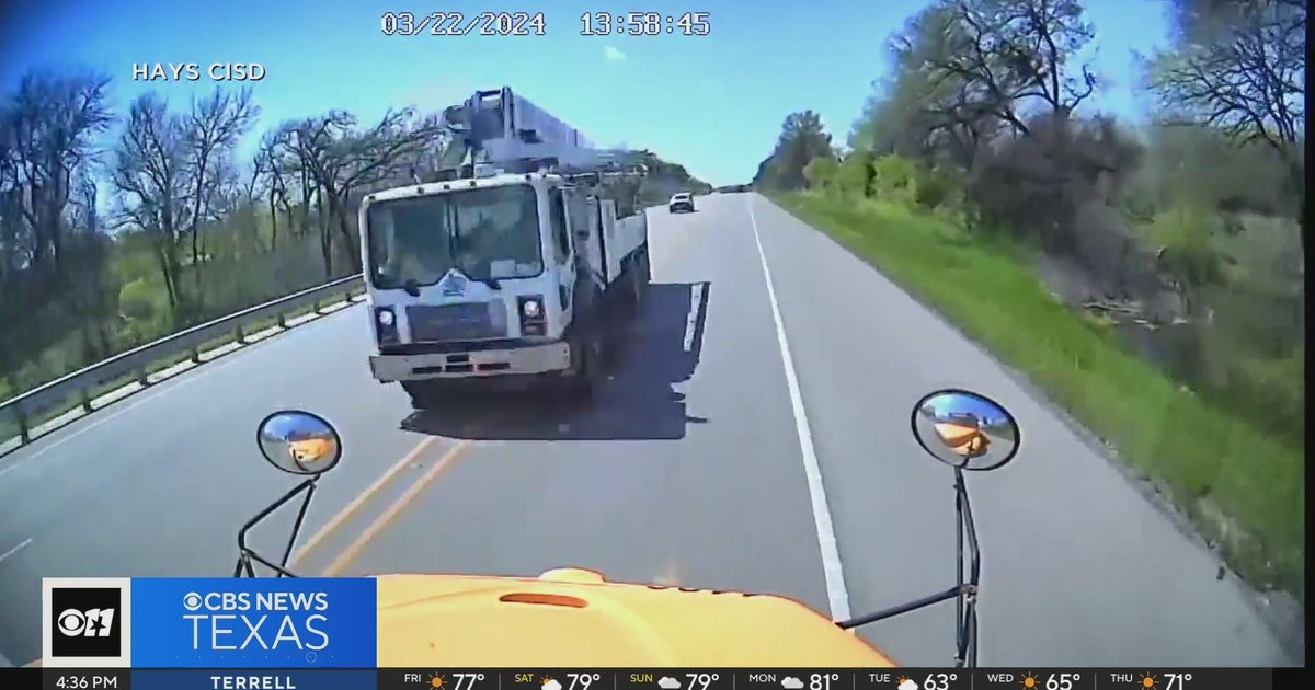 School district releases dash cam video from school bus-cement truck crash - CBS Texas